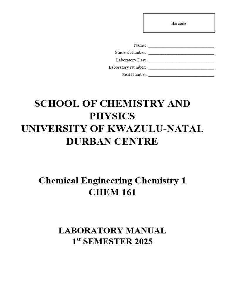 Chem 161 Prac Manual | PDF | Titration | Chemistry