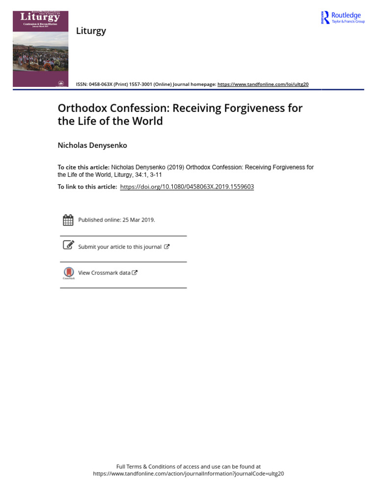 Orthodox Confession Receiving Forgivenes | PDF | Penance | Confession ...