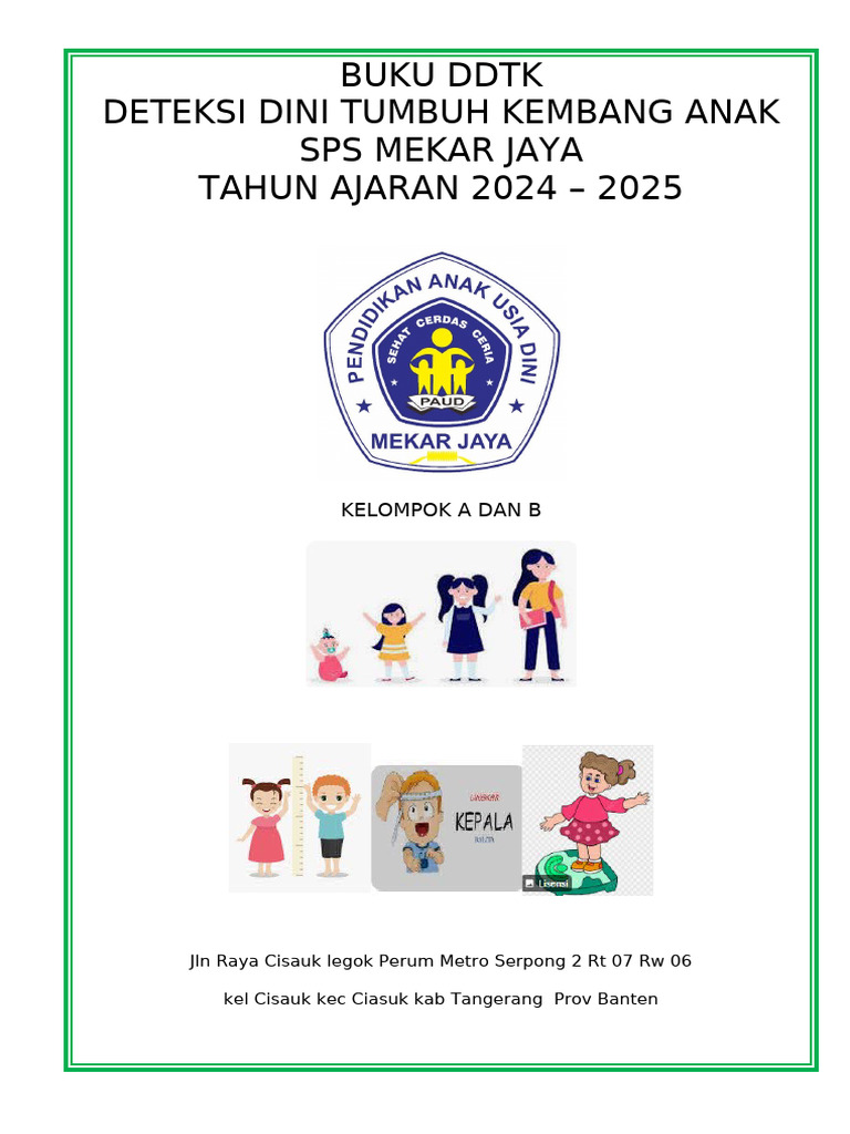Buku DDTK Paud 2025 | PDF
