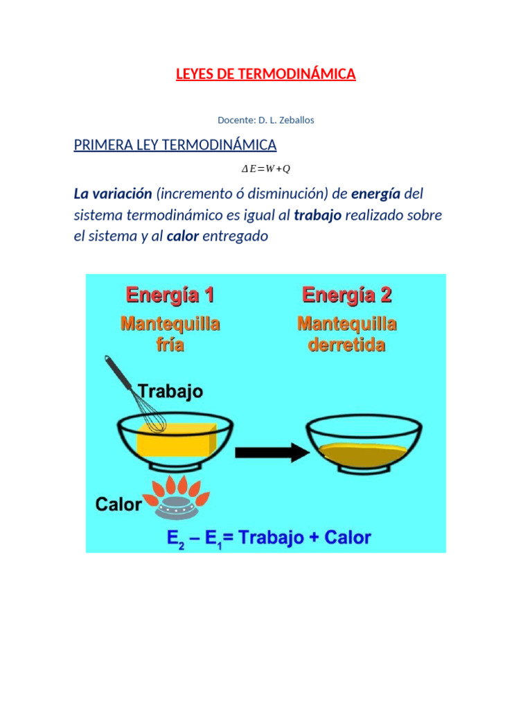 LEYES DE TERMODINÁMICA - 3 Diciembre | PDF | Termodinámica | Calor