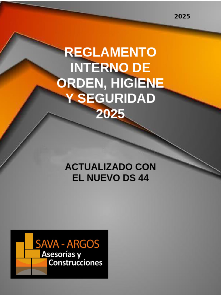 NUEVO REGLAMENTO INTERNO DS 44 RIOHS 2025 ARGOS | PDF | Riesgo | Tiempo de trabajo