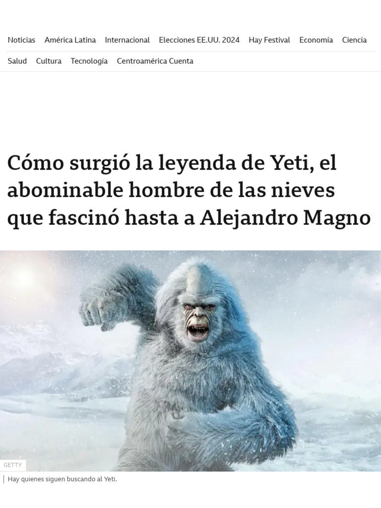Cómo surgió la leyenda de Yeti, | PDF | Yeti | el Monte Everest