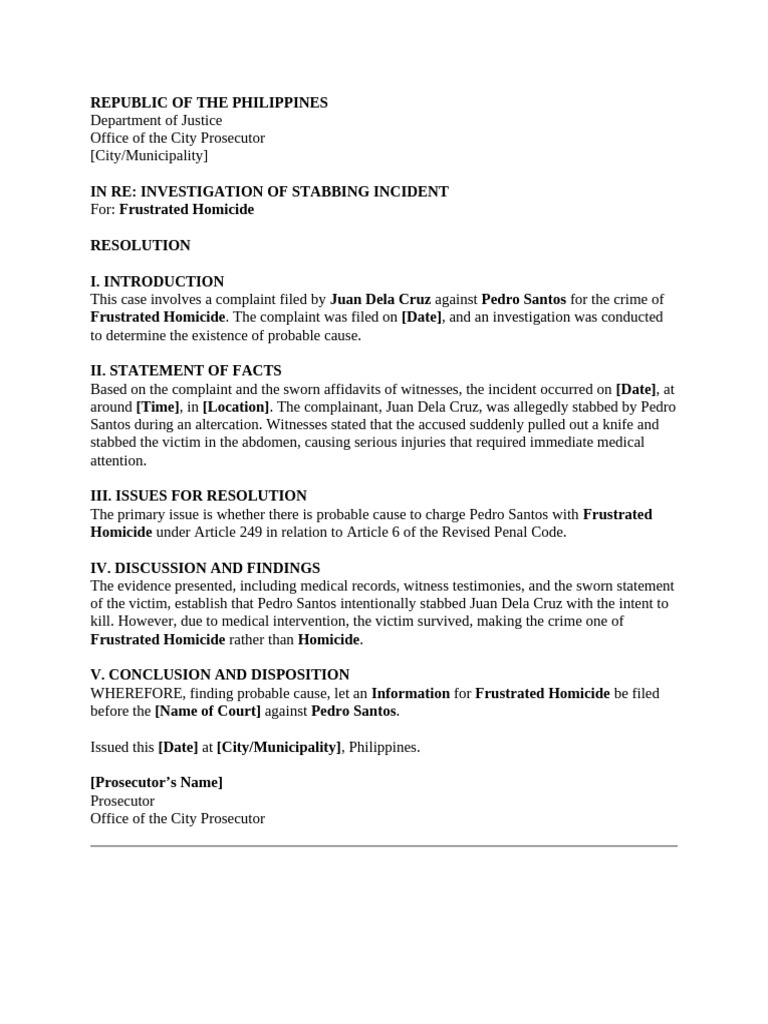 Frustrated Homicide Case Resolution | PDF | Prosecutor | Homicide