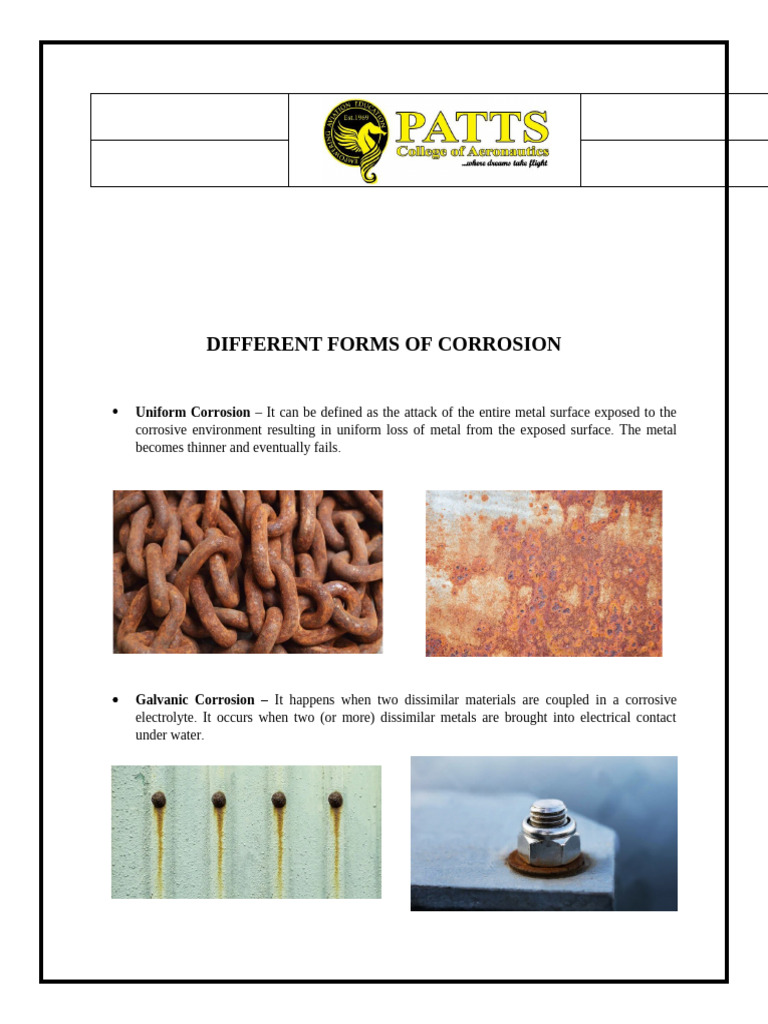 Types of Corrosion Explained | PDF | Corrosion | Metals
