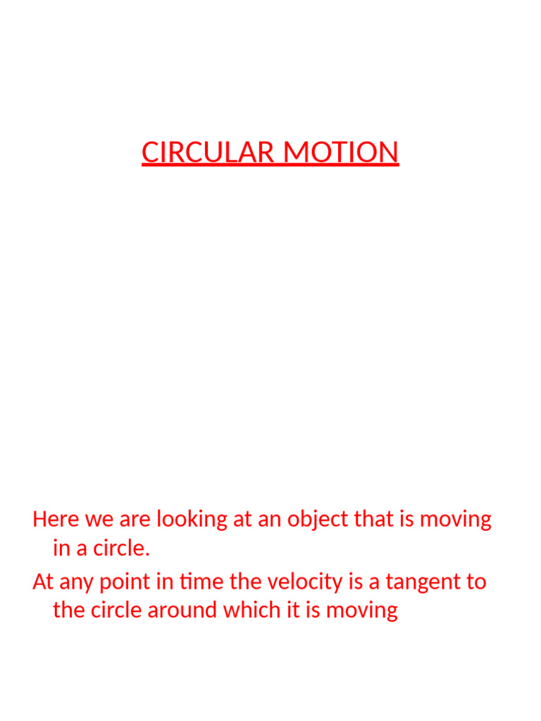 Circular Motion | PDF | Force | Acceleration