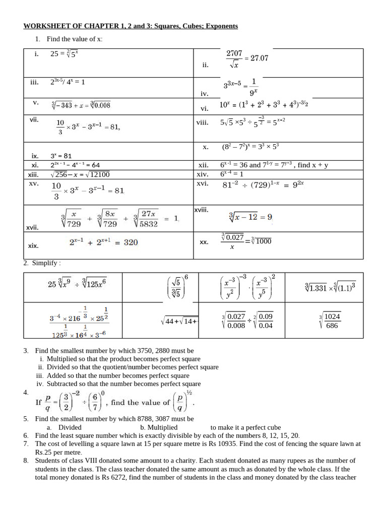 WS_8_1.2.3 | PDF | Numbers | Elementary Mathematics