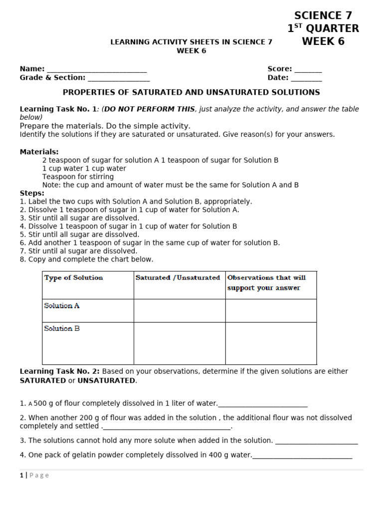 Las G7 Q1 Week 6 Science | PDF