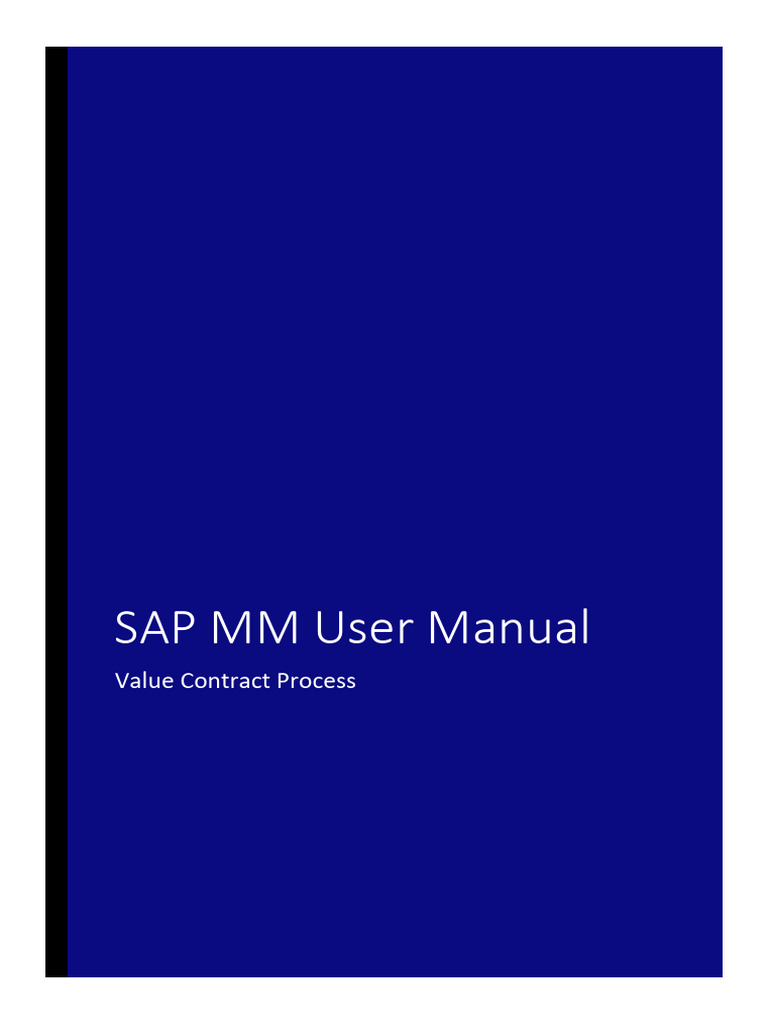 SAP MM - Value Contract User Manual | PDF | Software | Computing