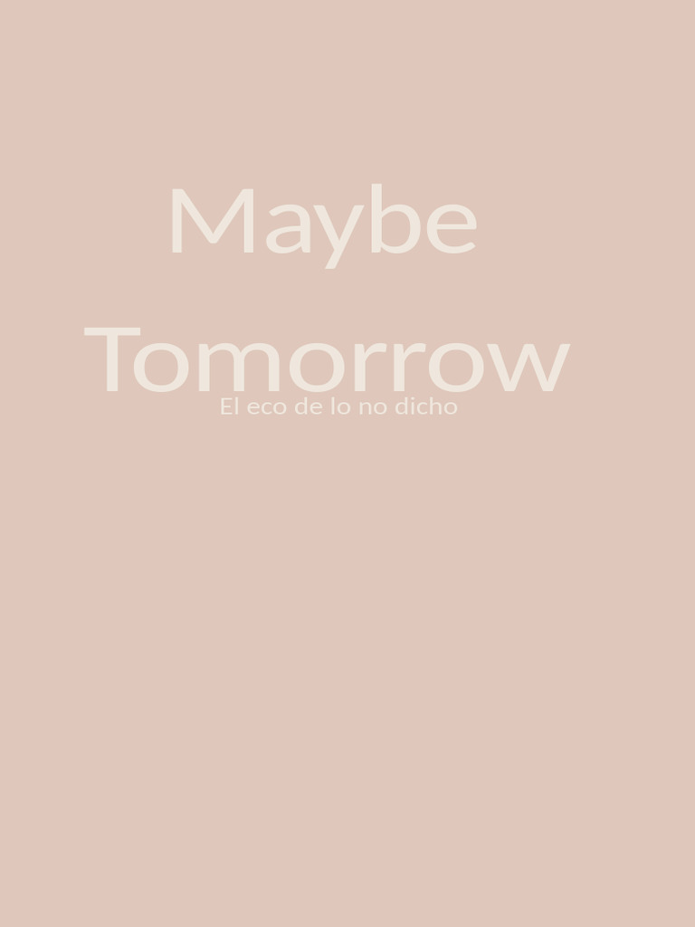 Maybe Tomorrow libro Digital PDF | PDF | Verdad | La risa