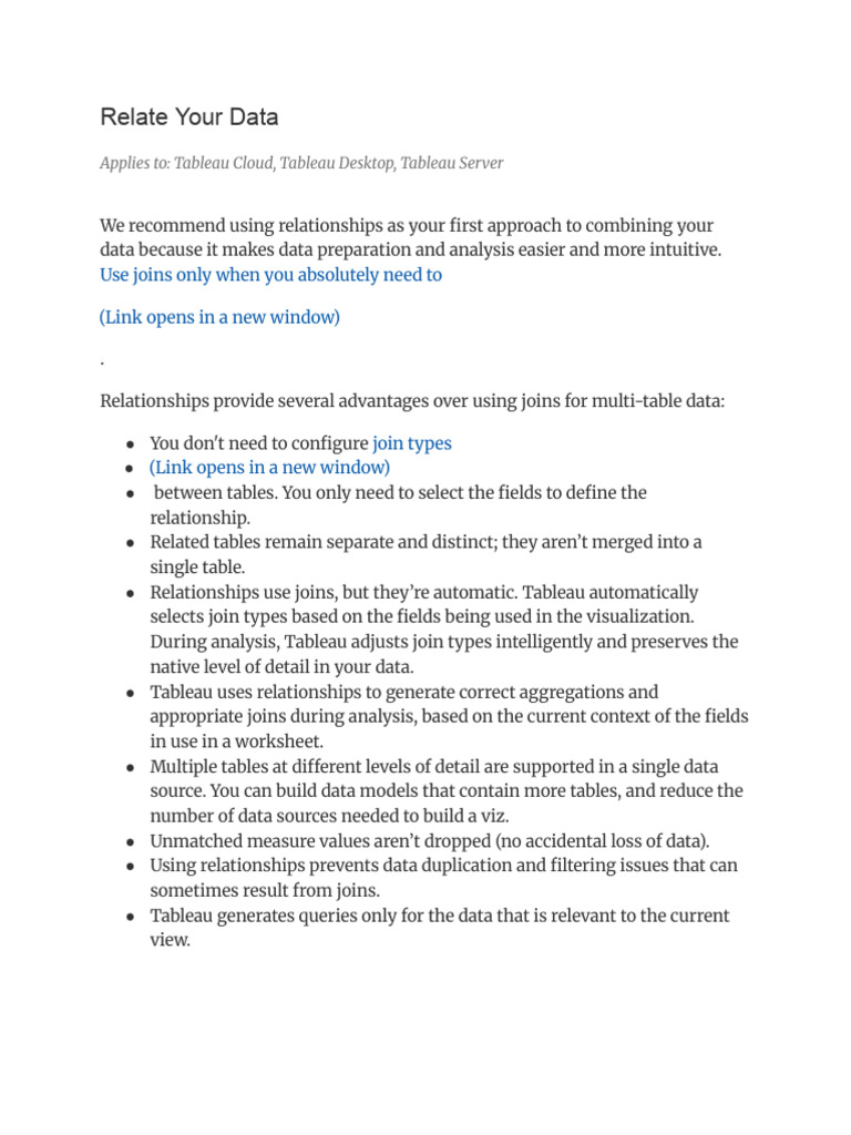 Relate Your Data For Tableau | PDF | Computing | Information Science