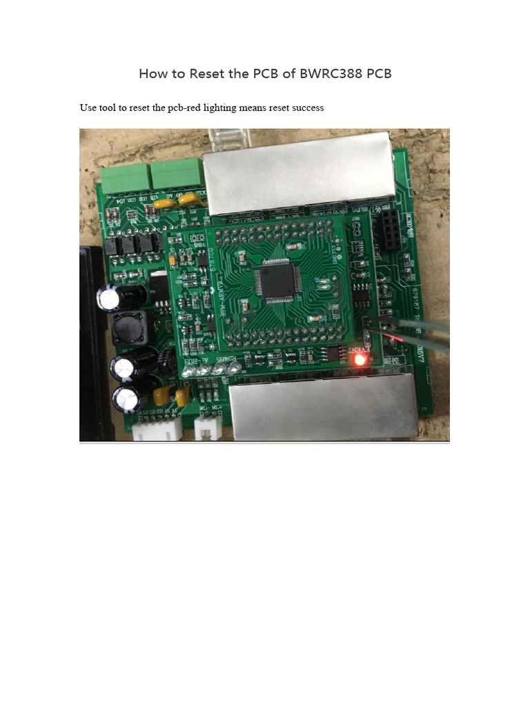 How To Reset The PCB of BWRC388 PCB | PDF