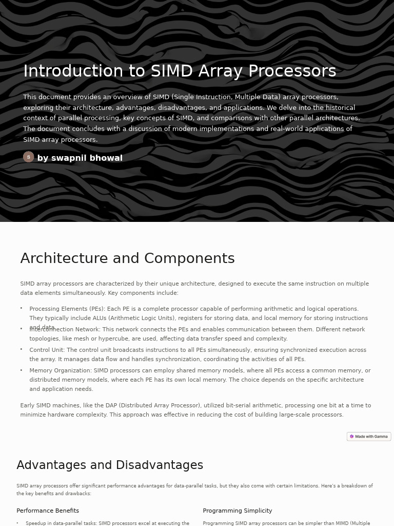 Introduction To SIMD Array Processors | PDF | Central Processing Unit ...
