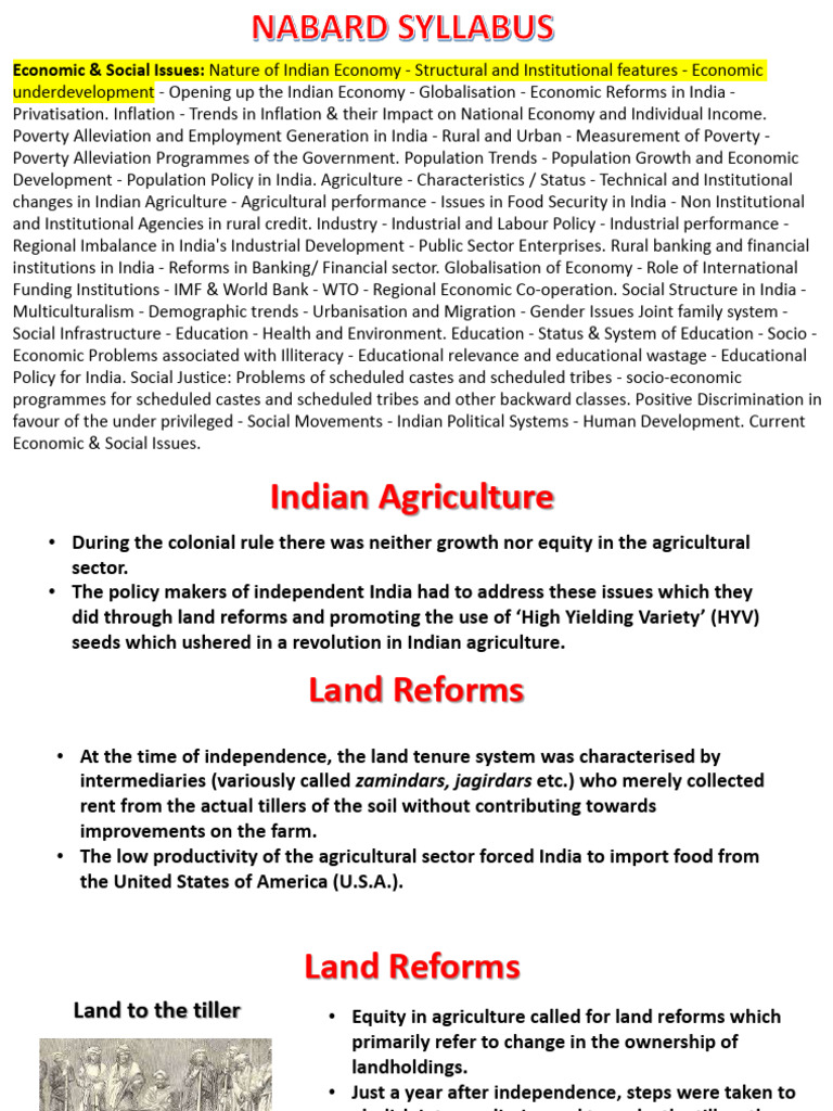 NABARD PDF 1 - Nature of Indian Economy To Economic Underdevelopment | PDF | Green Revolution ...