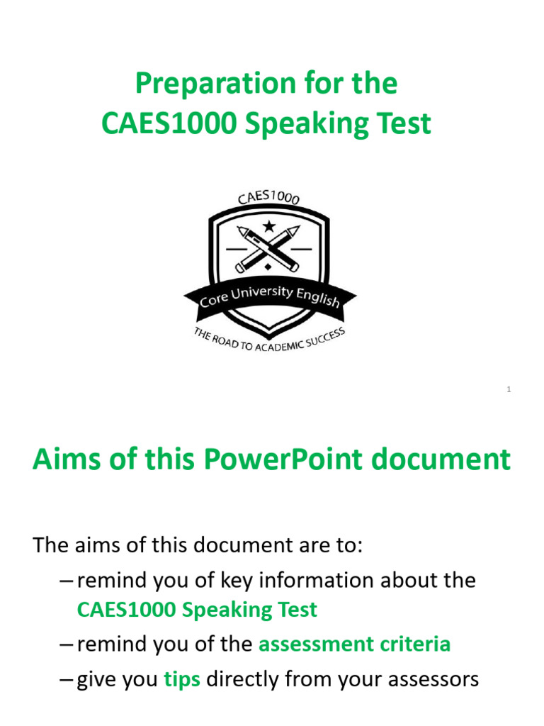 Preparation Tips For The Speaking Test | PDF | Turnitin | Learning