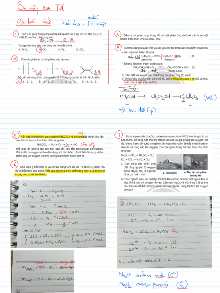 2025-02-05 Ôn Tập Sau Tết - Oxh - Khử | PDF