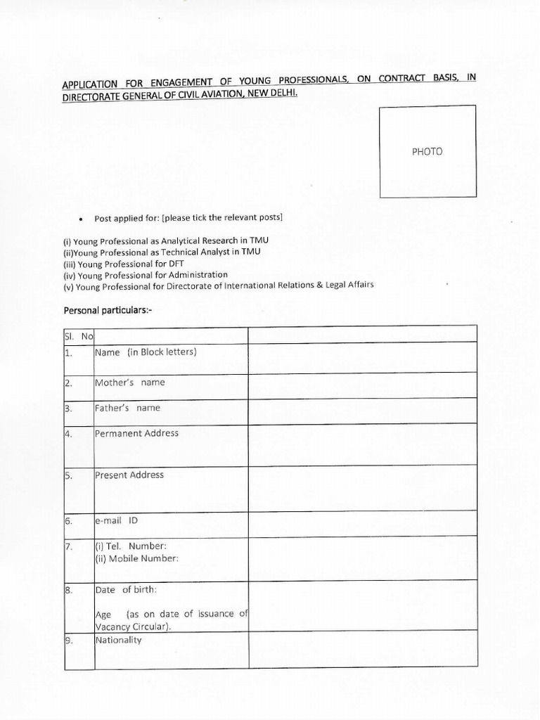 dgca-young-professionals-2025-application-form | PDF