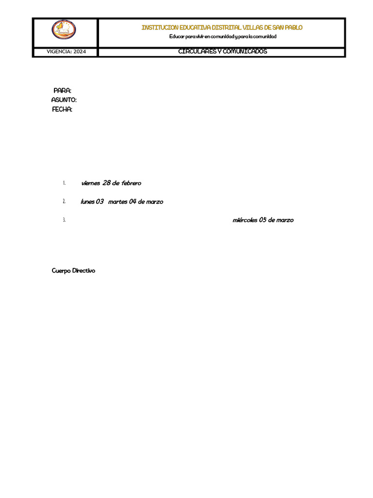 COMUNICADO 0O2 - 2025 - Horarios Especiales Carnaval | PDF