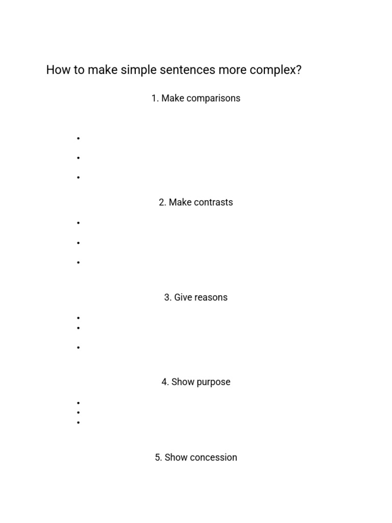 How to Make Simple Sentences More Complex | PDF
