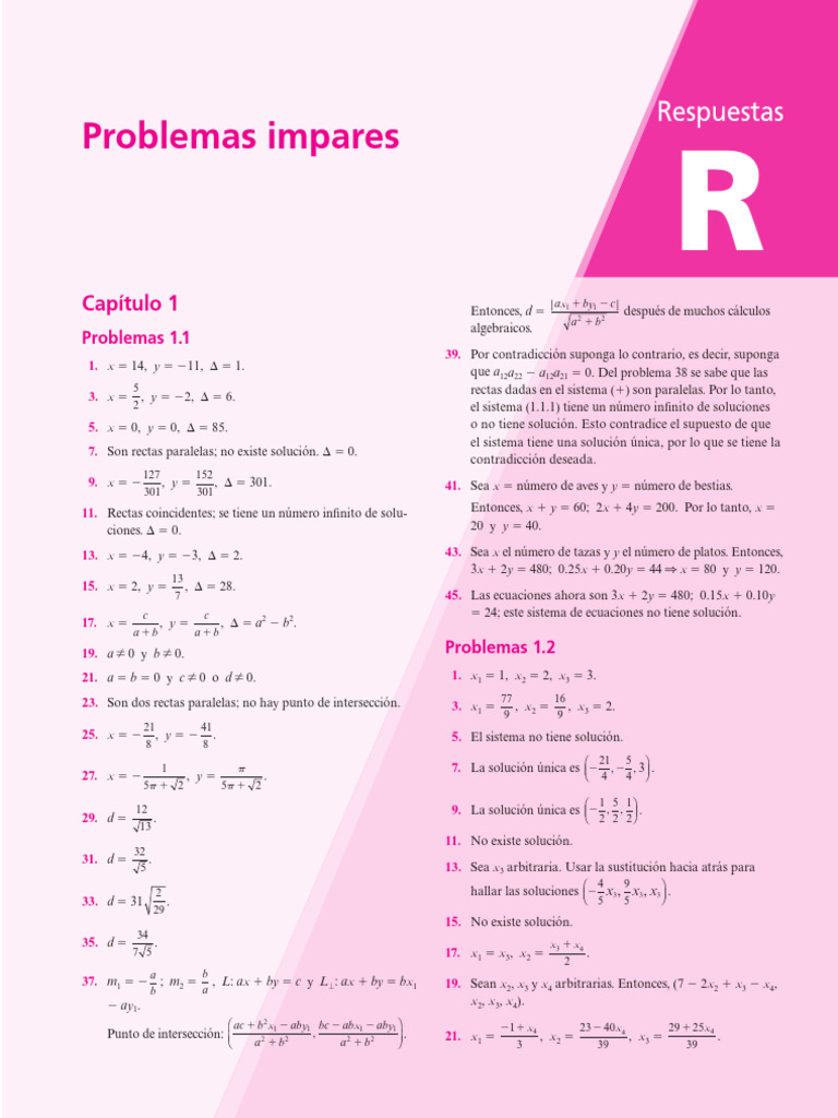Problemas Impares Resueltos Stanley Grossman | PDF | Matriz (Matemáticas) | Análisis matemático