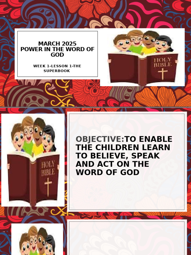 Power in God's Word: Week 1 Lesson | PDF | Bible | Jesus