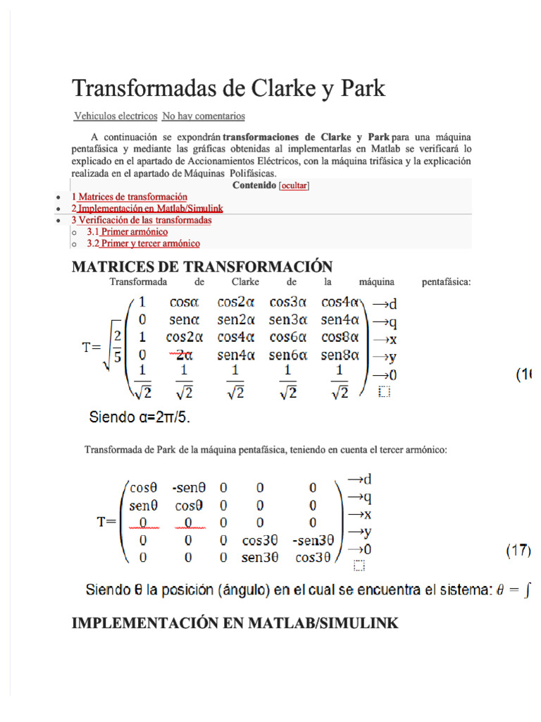 PDF Transformadas de Clarke y Park - Compress | PDF | Matlab ...