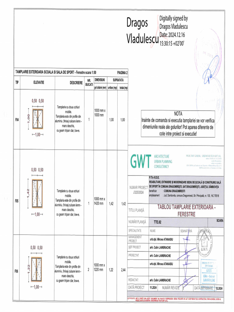 1.31.20. PT_TTE02 Tablou tamplarie exterioara - ferestre | PDF