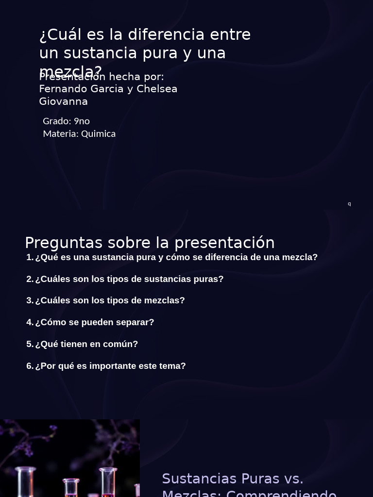 Sustancias Puras vs Mezclas Comprendiendo La Diferencia | PDF | Sustancias químicas | Mezcla