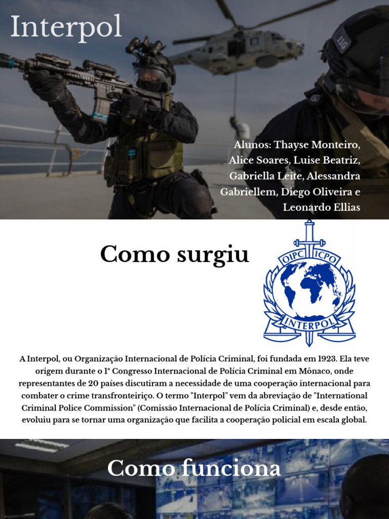 História e Função da Interpol | PDF | Polícia | Crimes