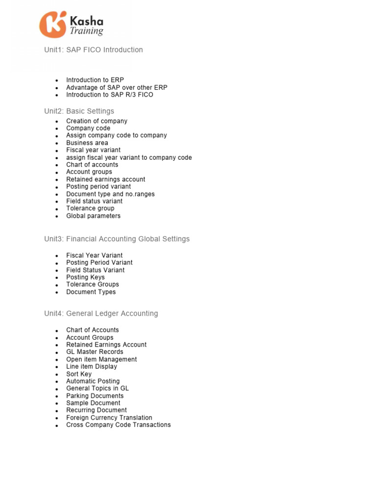 SAP FICO Online Training Overview | PDF | Depreciation | Payments