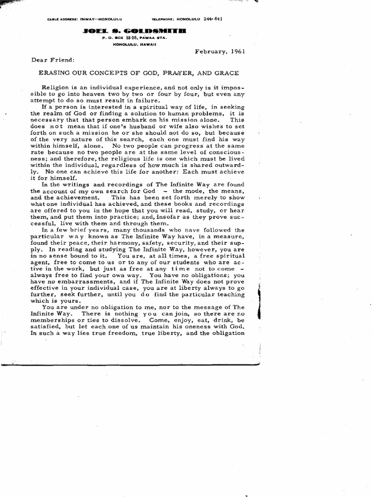 ERASING OUR CONCEPTS OF GOD, PRAYER, AND GRACE | PDF