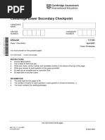 English First Check Point Past Papers P1 2024 | PDF