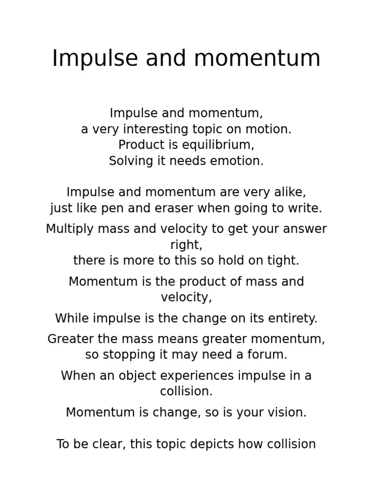 Understanding Impulse and Momentum | PDF