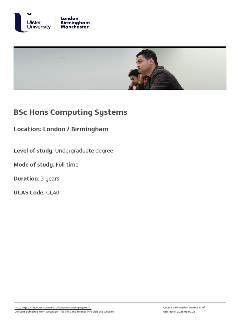 BSc Hons in Computing Systems Overview | PDF | Databases | Modular ...