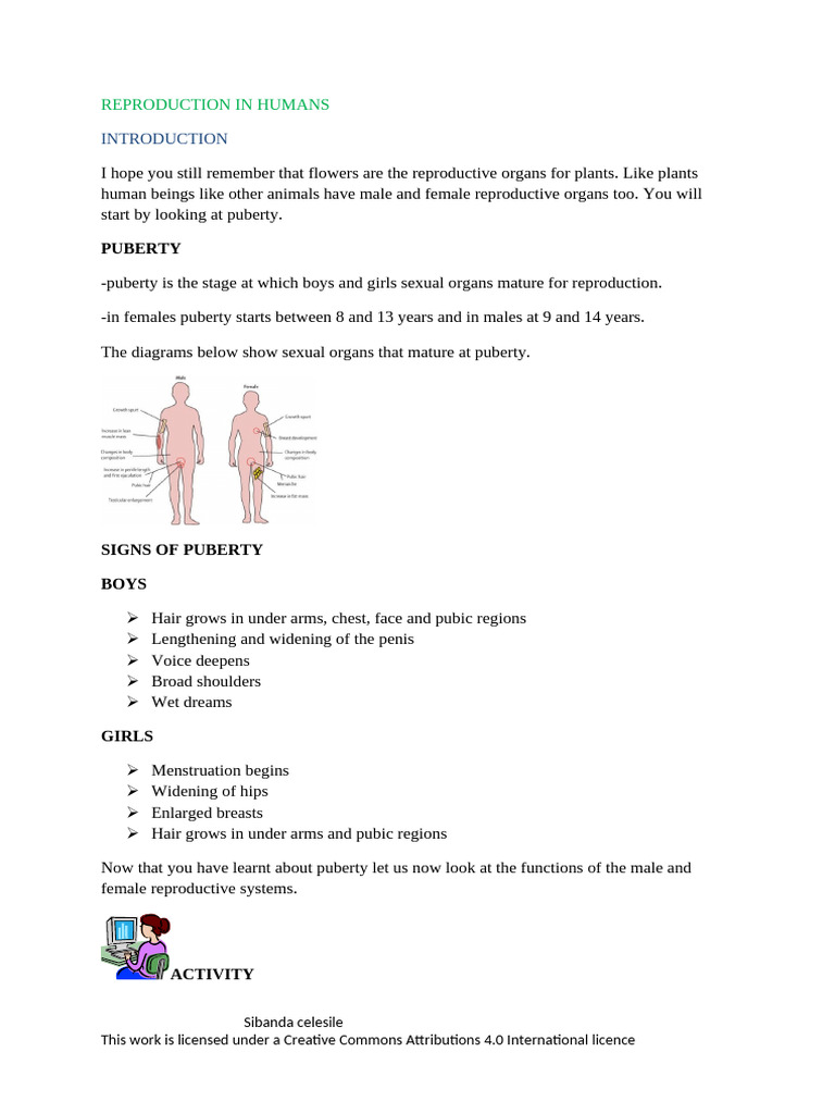 Biology F 1 Reproduction In Humans Puberty Pdf