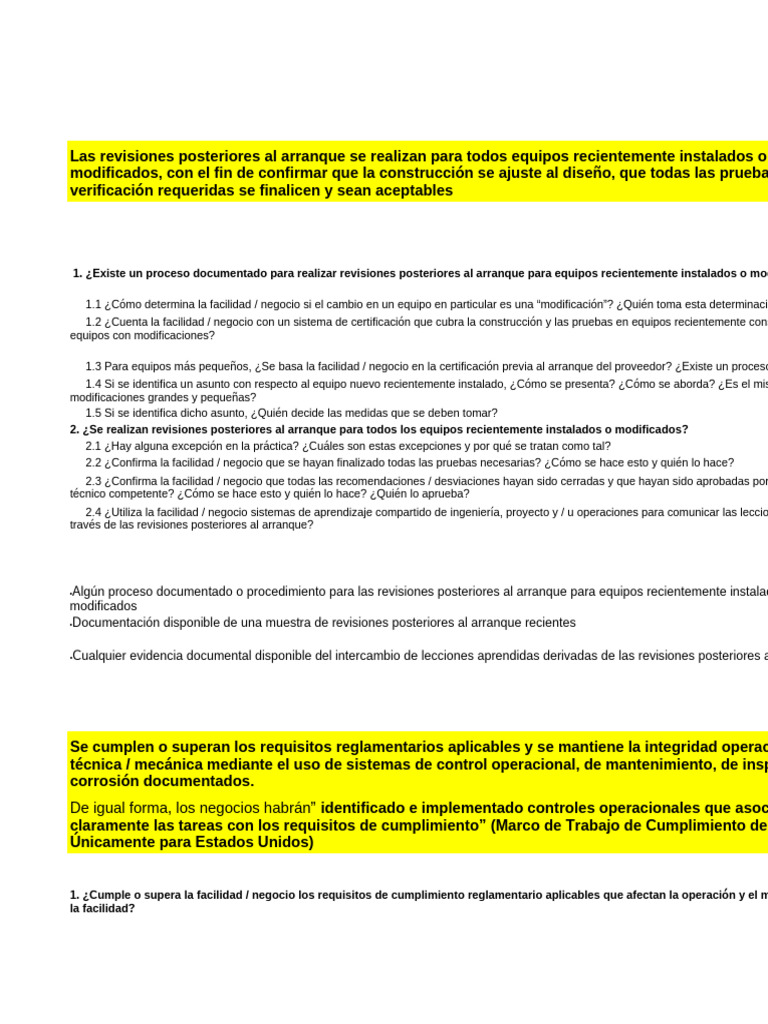 Check List Ops y Mto | PDF | Planificación | Ingeniería de confiabilidad