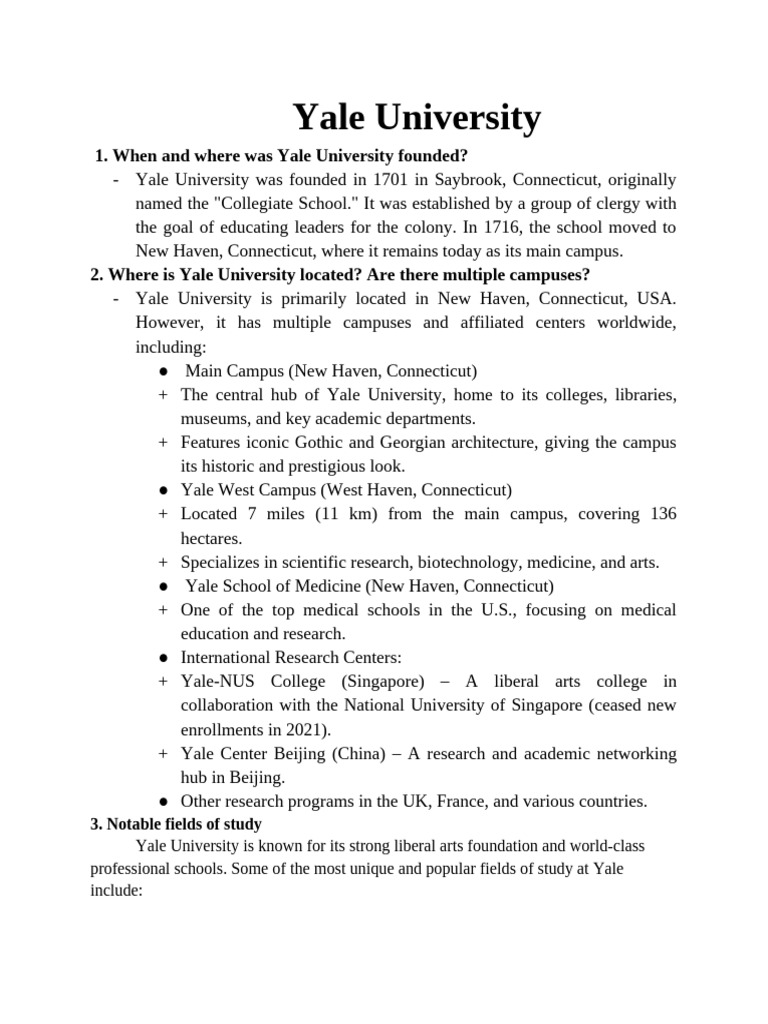 Yale University | PDF | Yale University | Science