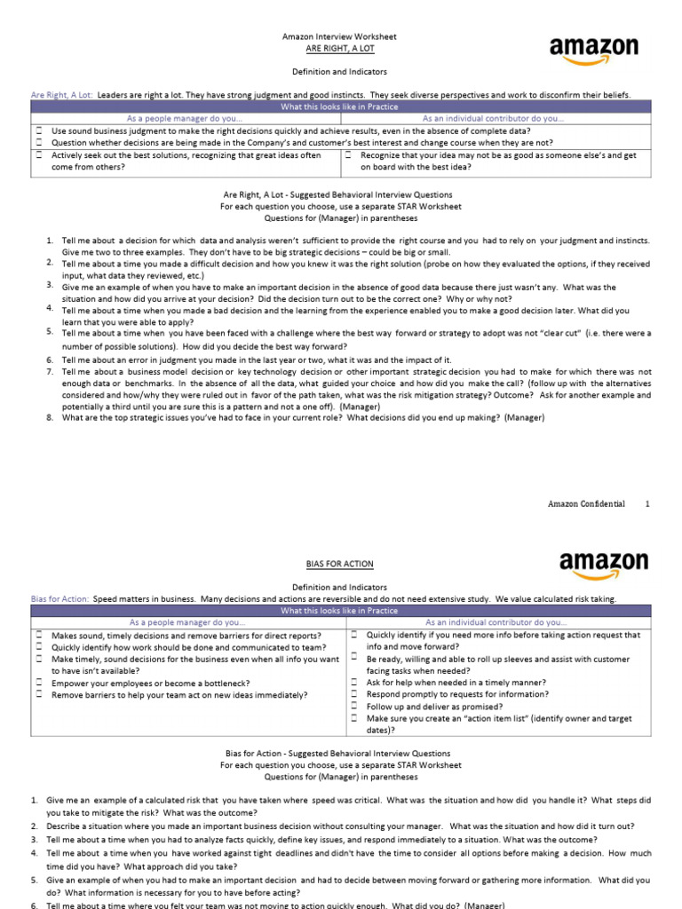 Interview Guide-Consolidated Leadership Principles | PDF | Goal ...