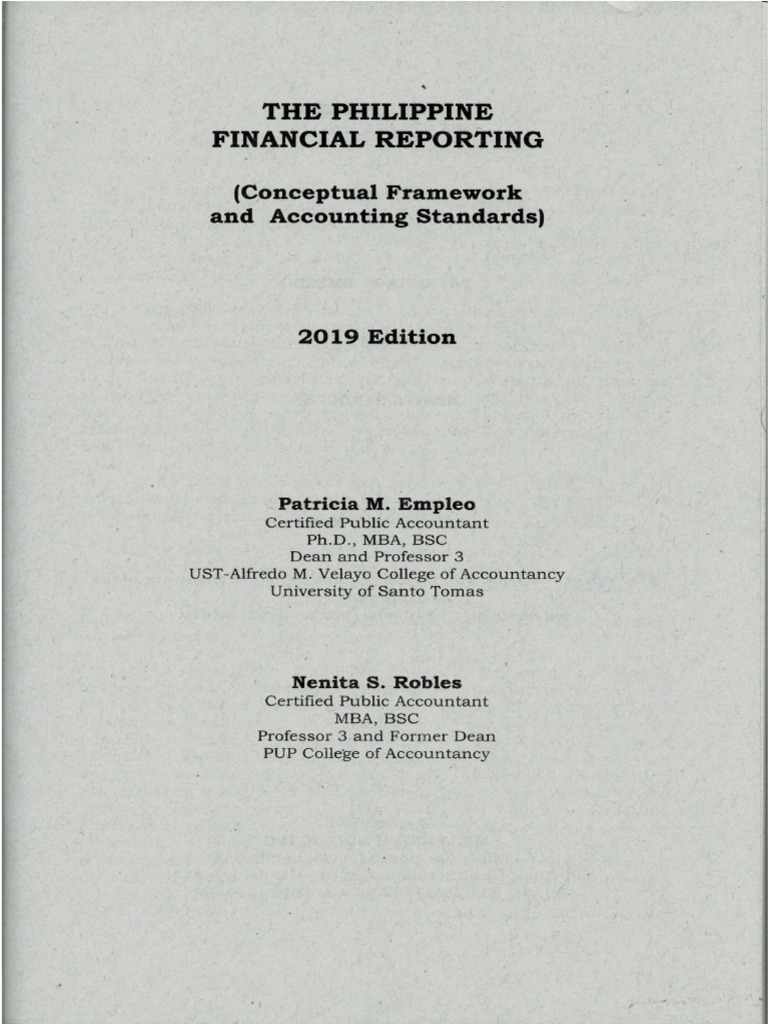 2019 Edition The Philippine Financial Reporting Conceptual Frameworks ...