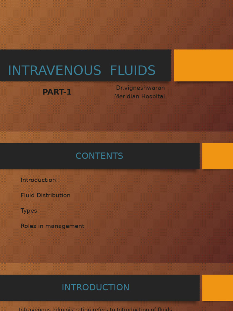 IV fluids | PDF | Intravenous Therapy | Diseases And Disorders