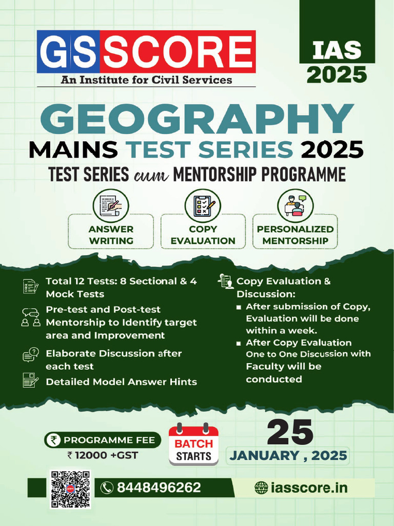 Geography - Test Series - 2025 - B12 J25 | PDF | Geomorphology | Oceans