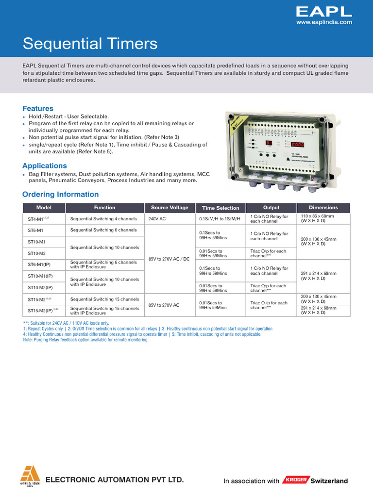 EAPL - Sequential Timers | PDF | Relay | Alternating Current