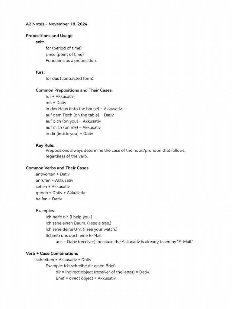 A2 Notes - November 18, 2024 | PDF