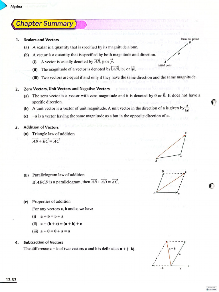M2 Ch 12 Introduction to Vectors Textbook | PDF