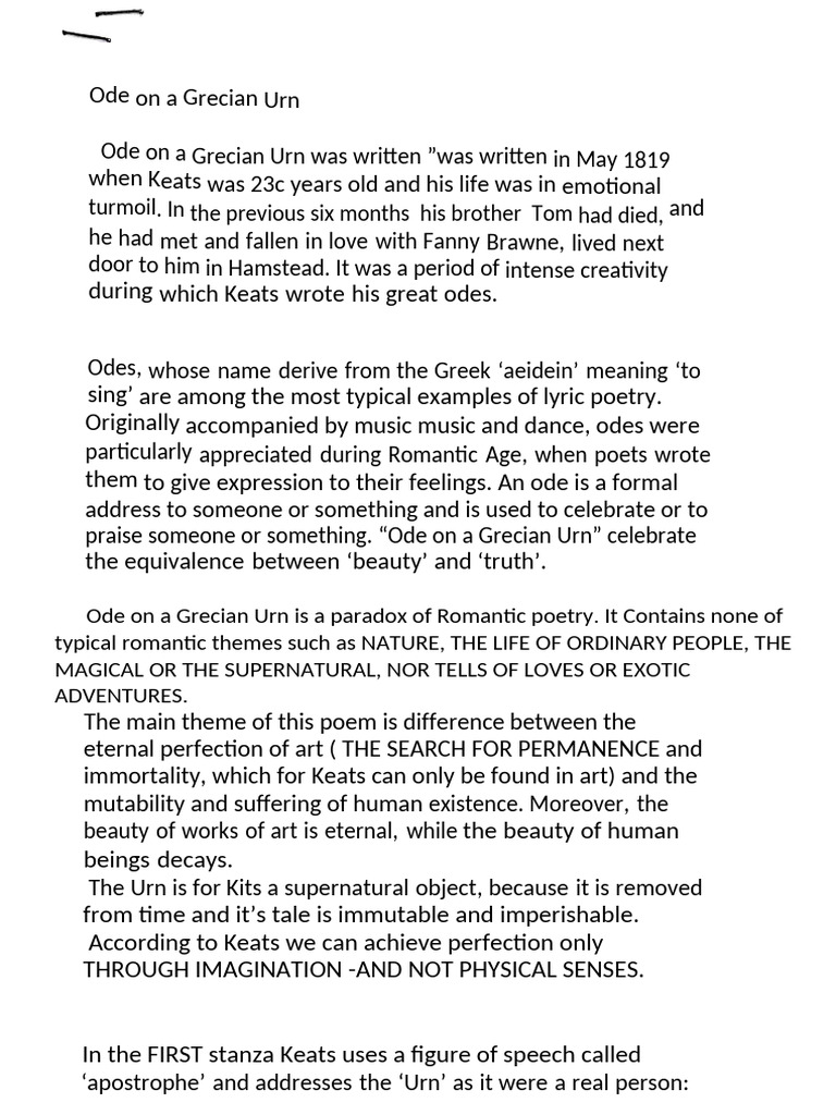 Ode on a Grecian Urn | PDF