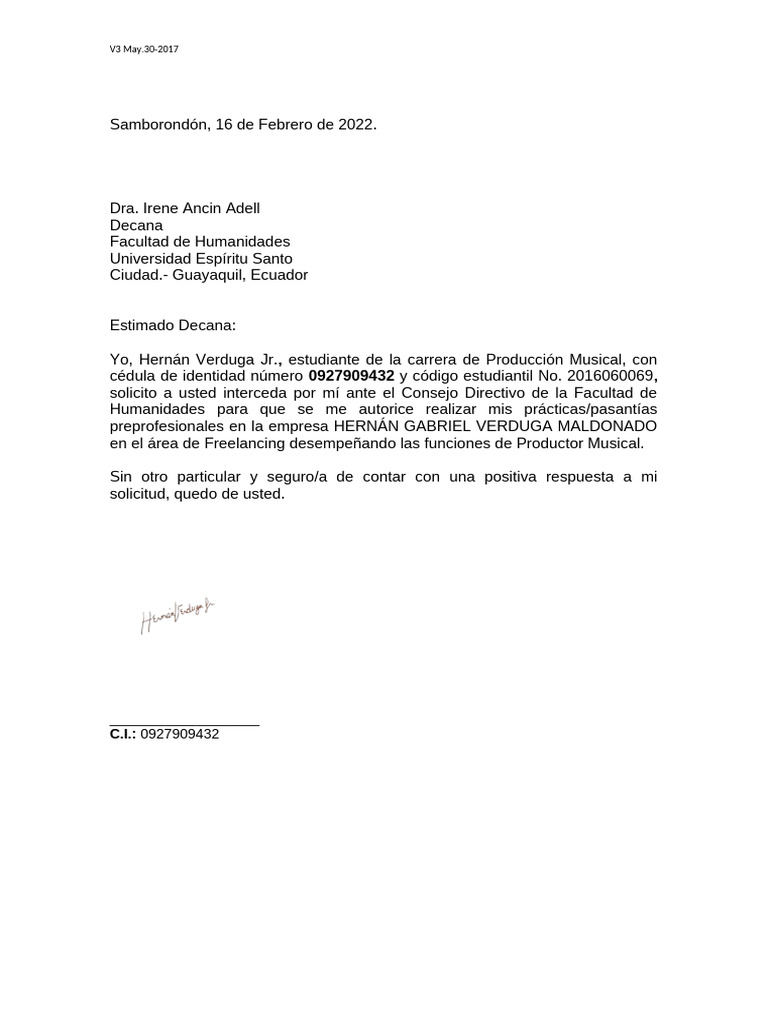 2 Modelo solicitud especie valorada para aprobar inicio PPP | PDF