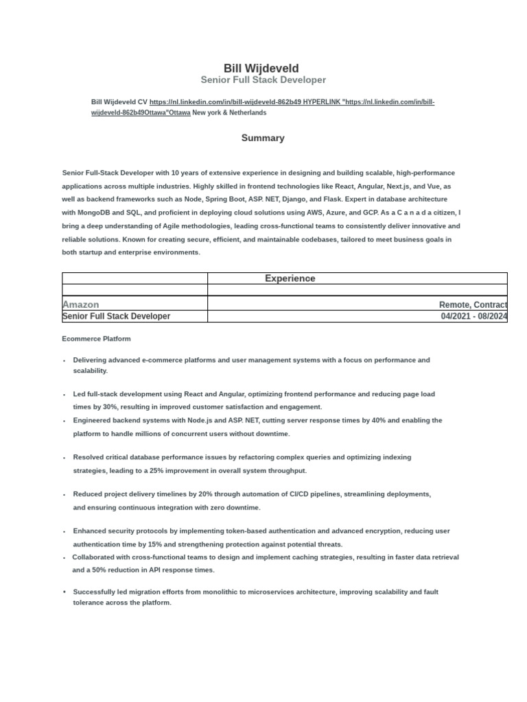 Bill Resume | PDF | Cloud Computing | Databases