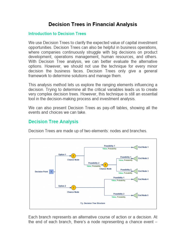 Decision Trees in Financial Analysis | PDF | Net Present Value | Analysis