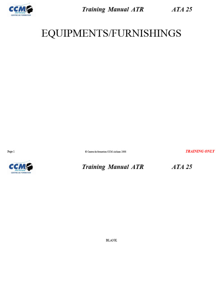 ATR Training Manual: ATA 25 Overview | PDF | Aviation | Aircraft