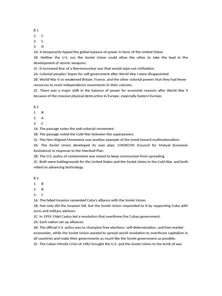 Unit 8 WH 1 | PDF | Soviet Union | World Politics