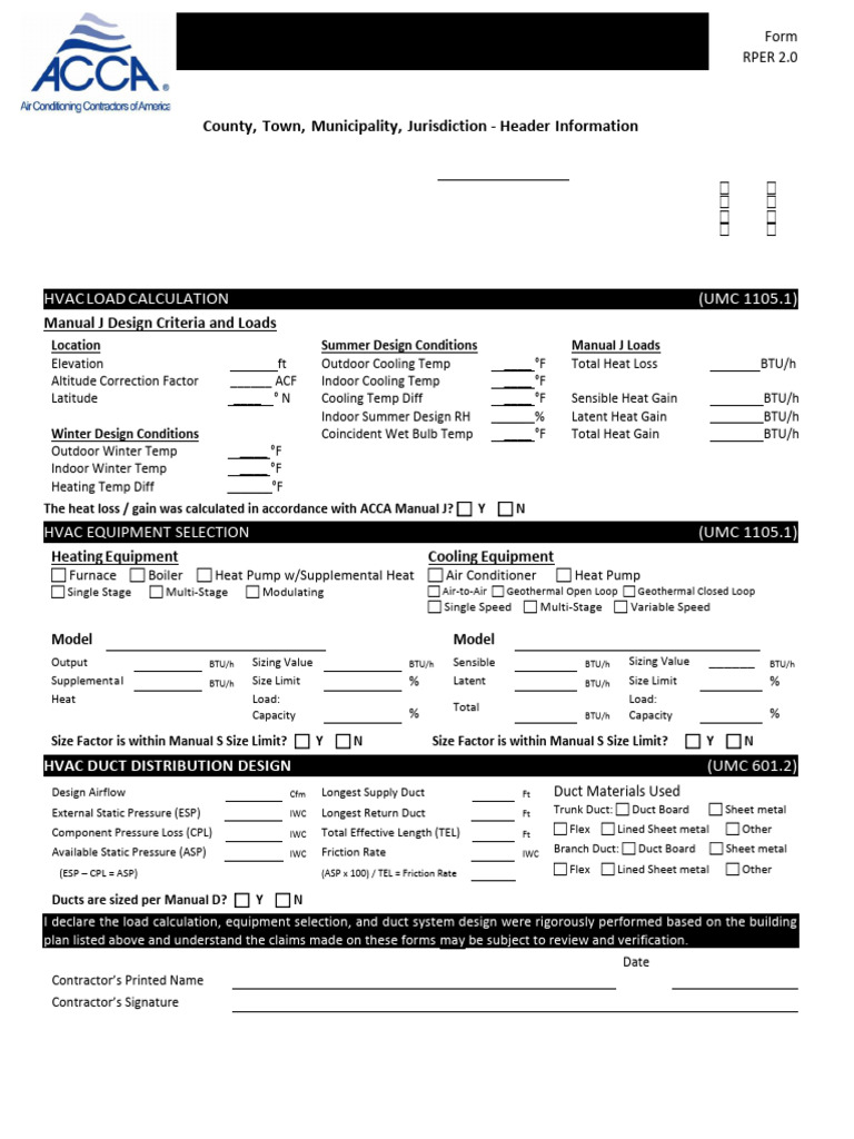 ACCA HVAC Plan Review 2024 - UMC | PDF | Duct (Flow) | Thermodynamics